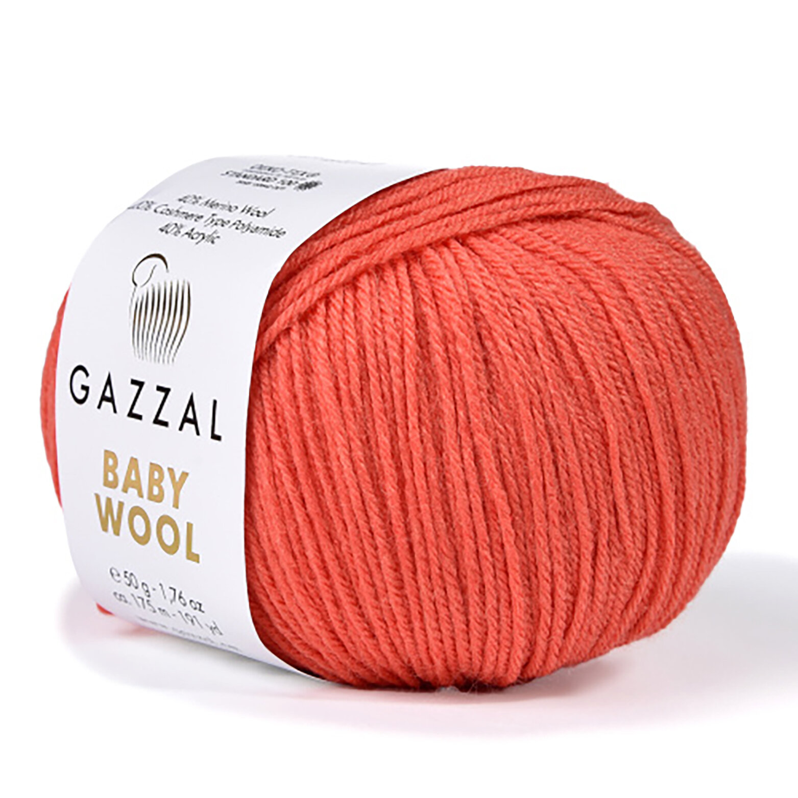 5 Мотков, Gazzal Baby Wool, 40% Шерсть мериноса, 20% Кашемир ПА, 40% Акрил / 50 гр. - 175 м, Цвет-819