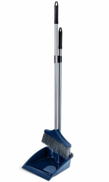 Совок со щеткой с высокой ручкой "Перфетто" синий С863СИН