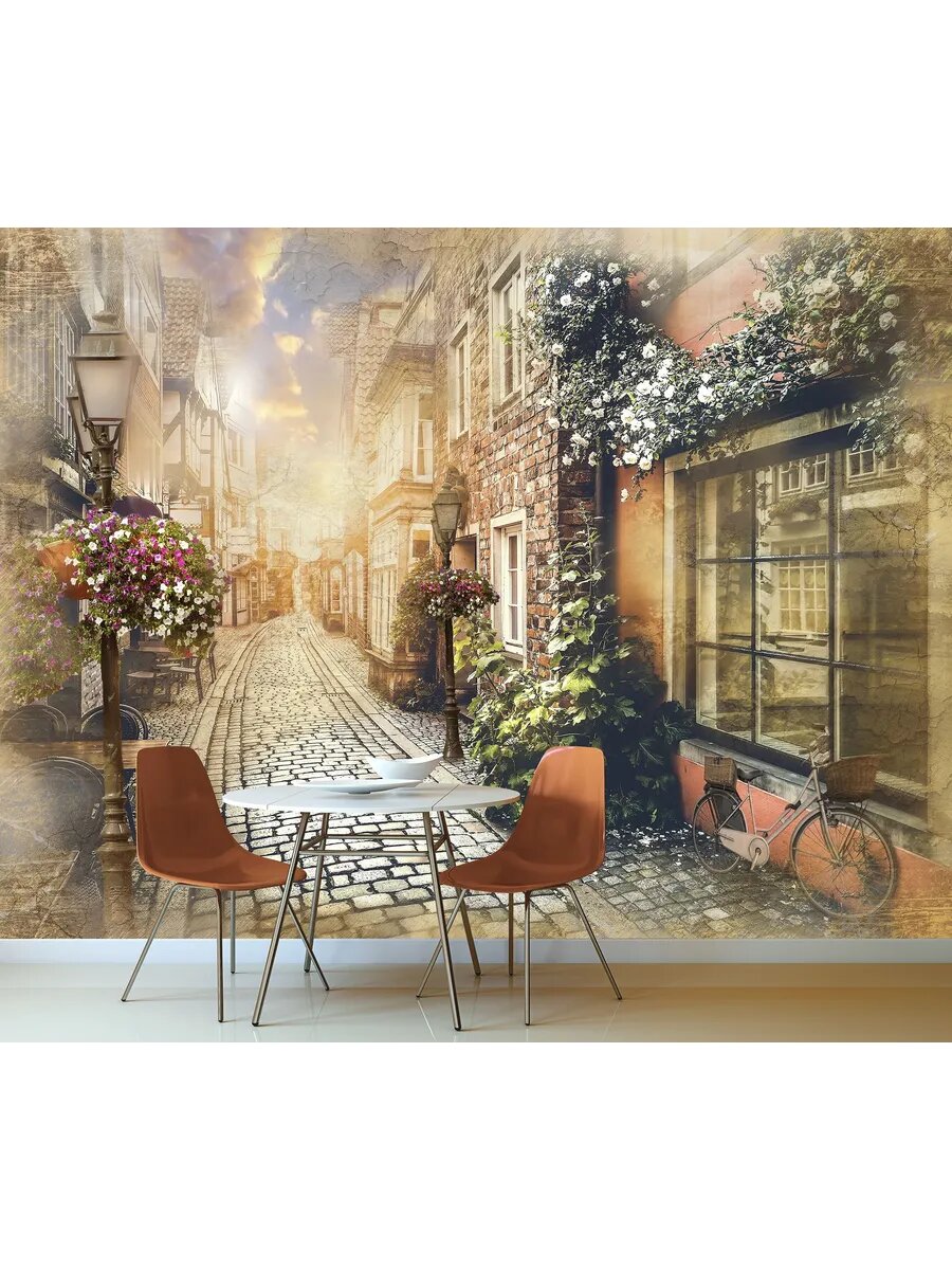 Фотообои флизелиновые старая Итальянская улочка 150х100см.