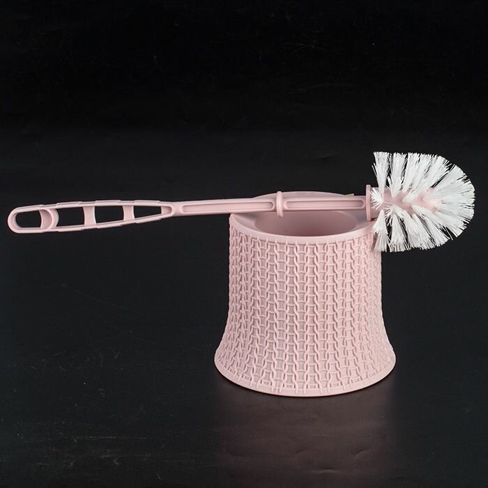 Ерш для унитаза Comfort Factor "Вязание", цвет Чайная роза, пластик, в подставке (5019Mчр)