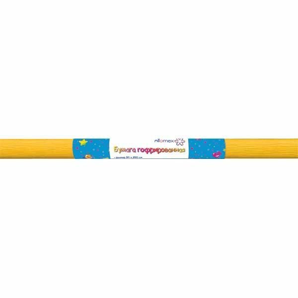Бумага гофрированная Attomex 50х250 см, желтая, 32 г/м2, рулон (8040703)