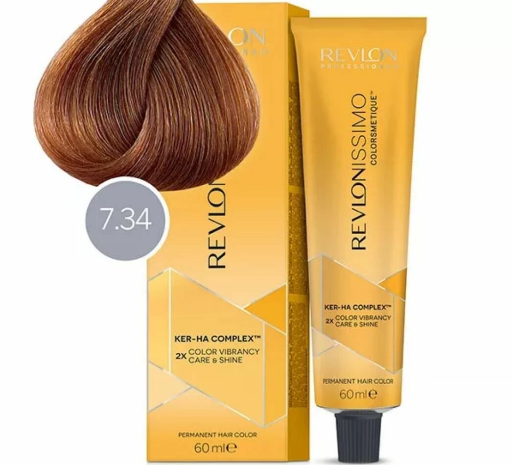 Revlon, Revlonissimo Colorsmetique, 7.34 средний золотисто-медный блондин, 60мл