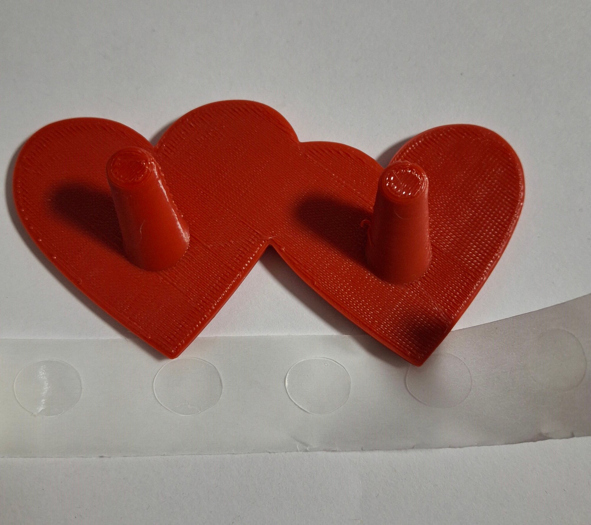 Декоративные крючки "Сердца" + двусторонний скотч "капли", 9,5 см * 4,5 см, для одежды, полотенец, прихваток