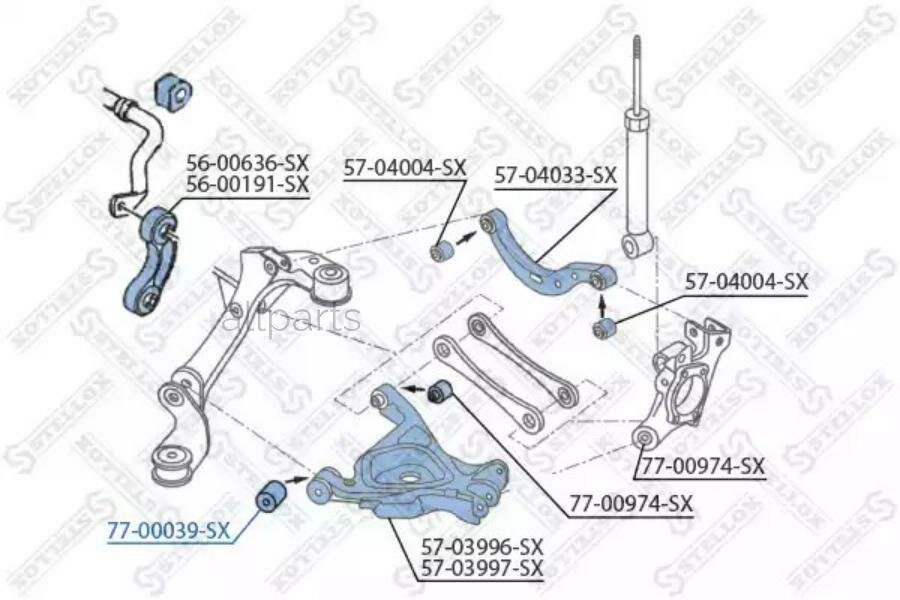 STELLOX 7700039SX сайлентблок подрамника зад!\ Audi A6/S6/Avant 04>