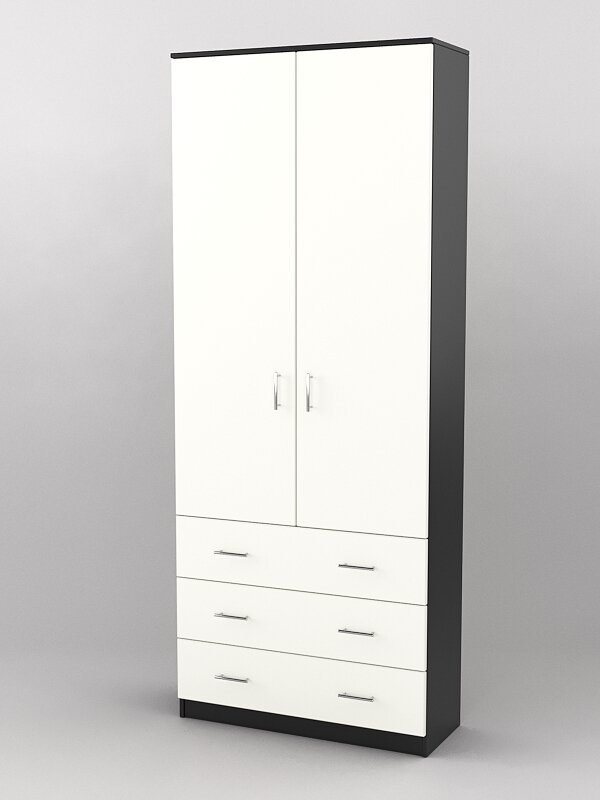 Шкаф для одежды №3, Черный и Белый. Производитель товара - компания Westcom.