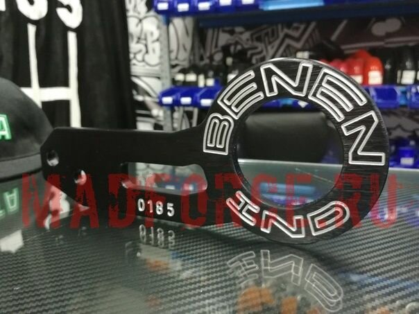 Петля буксировочная FGH BENEN Style, крюк, с углом, рабочая нагрузка 1 т, длина 0,3 м, черная