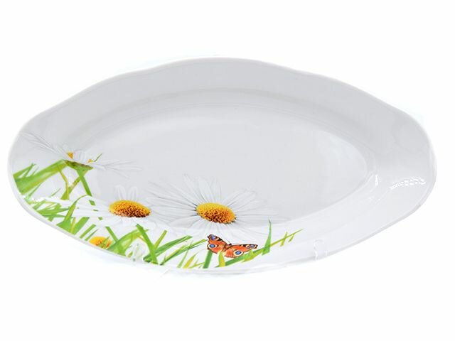 Селедочница Ромашка фарфор 25см Добрушский фарфоровый завод