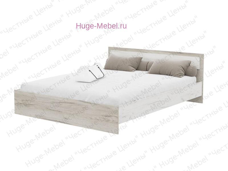 Двуспальная кровать "Гармония КР 601" крафт Huge Mebel . Ширина 1652 Высота 2032. Кровати