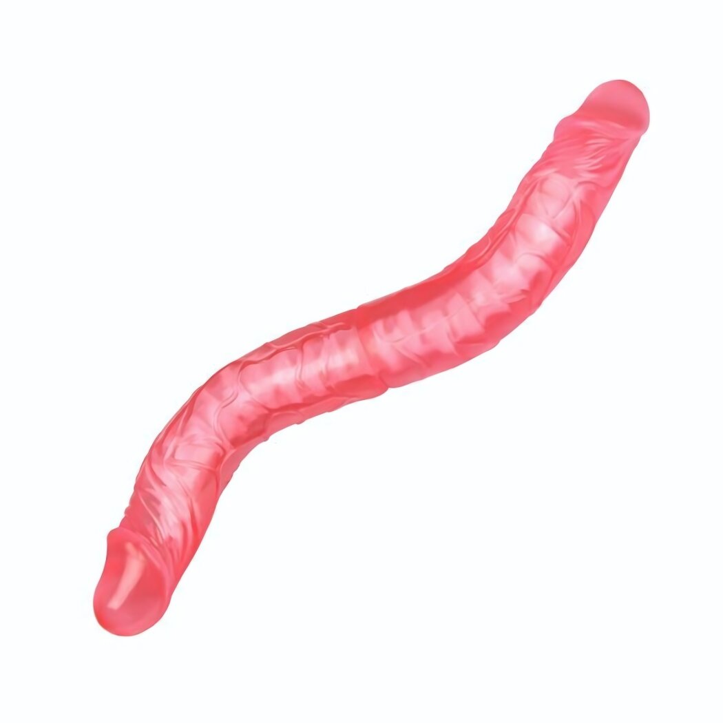Фаллоимитатор двусторонний «Double Dong» гибкий, 36 см, TPR, текстура, розовый
