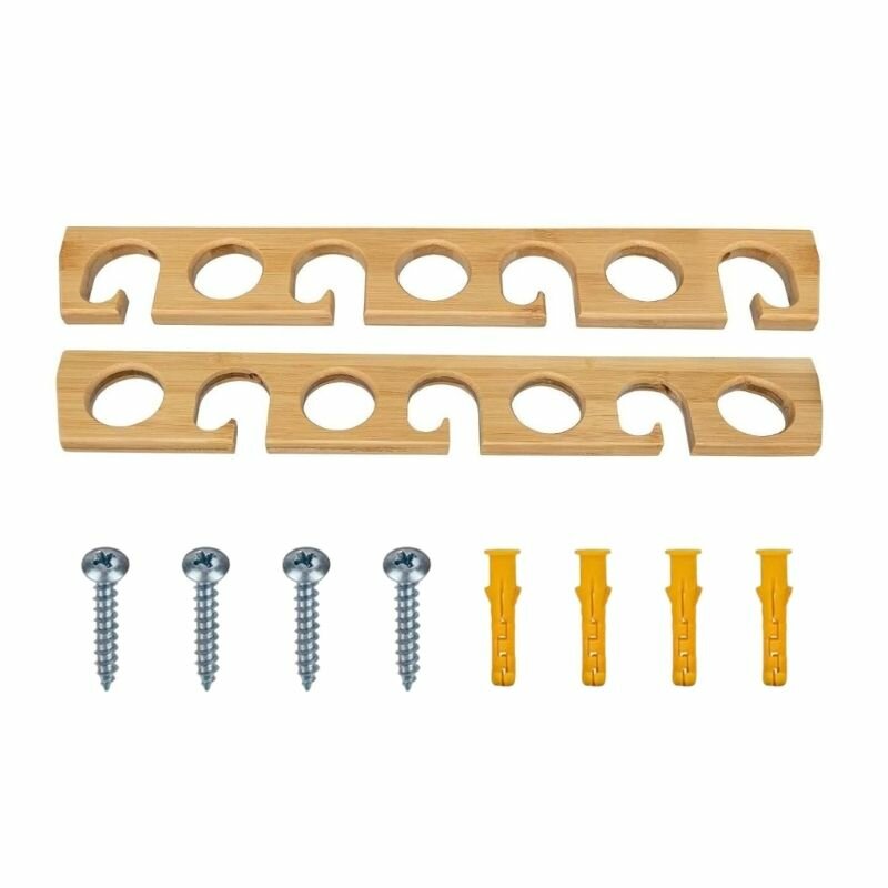 (1 комплект) Бамбуковая настенная стойка для удочек - вариант 2