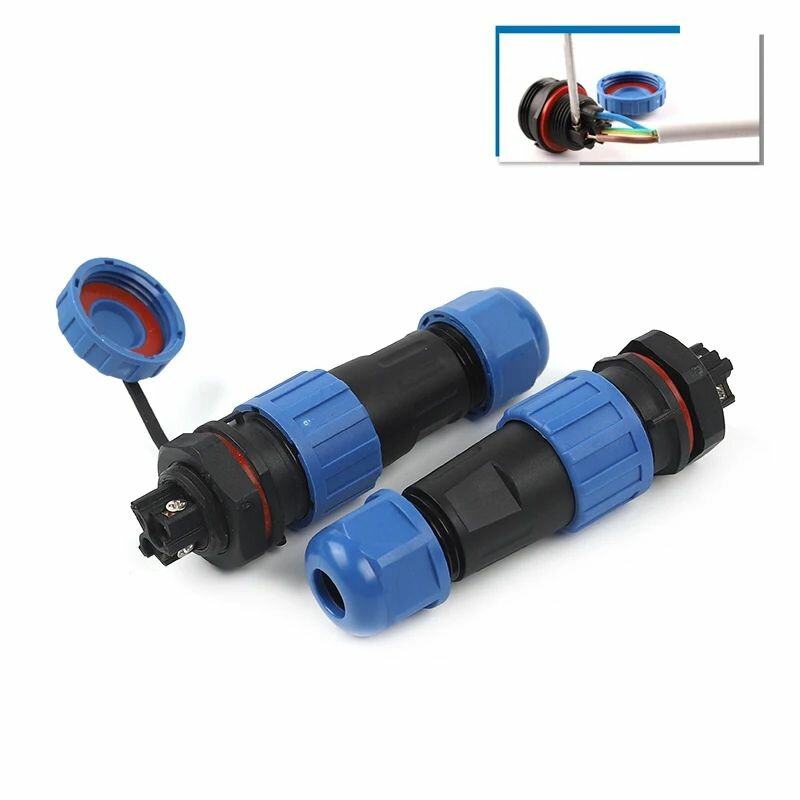 LP/SP16 IP68 Водонепроницаемый штекер Гнездо Задняя гайка Соединитель провода Винтовой обжим без сварки Быстрый соединитель