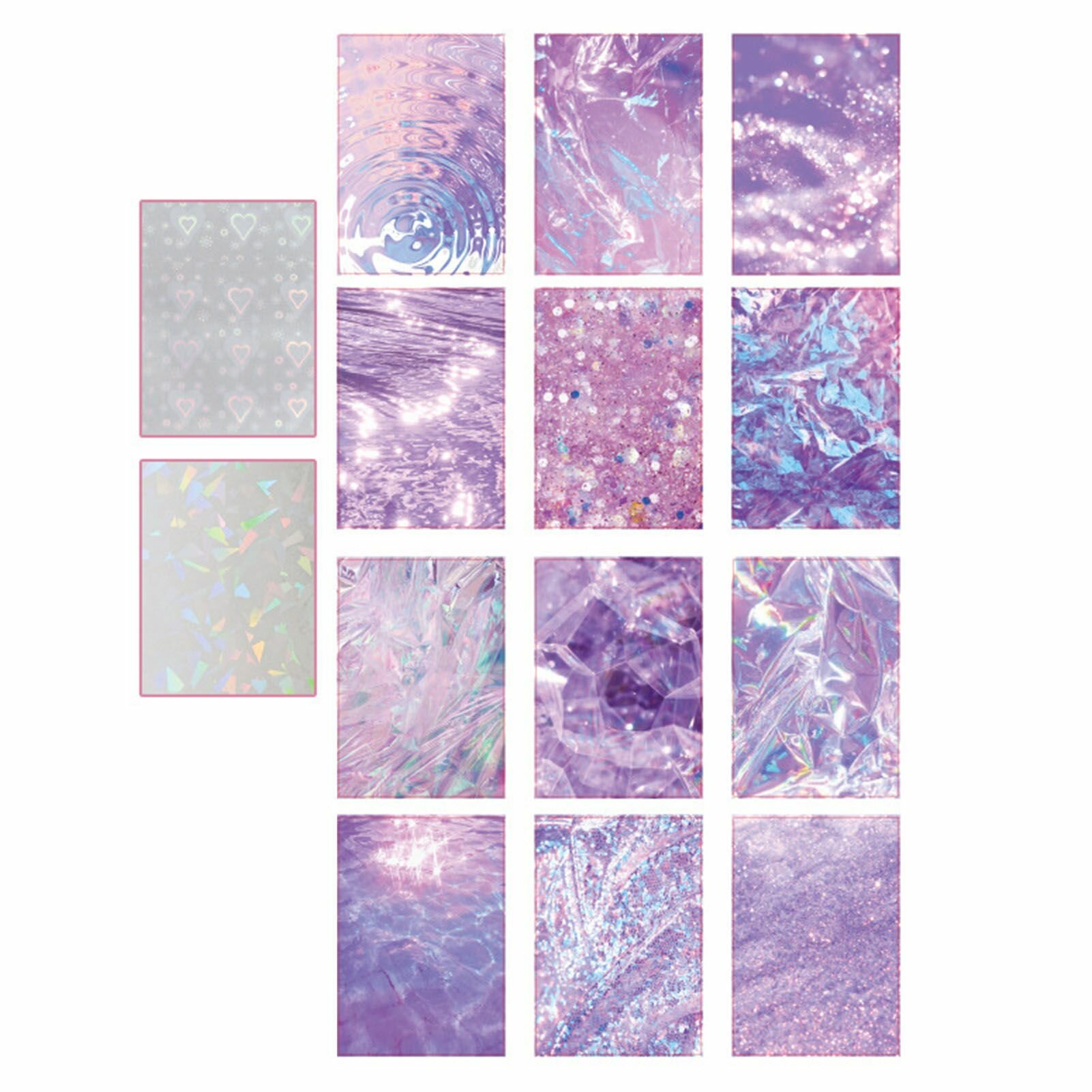 14 шт, голографическая наклейка из фольги, эстетическая, легко наносится, долговечная наклейка для скрапбука для альбома, бутылка для воды, подарки фиолетового цвета