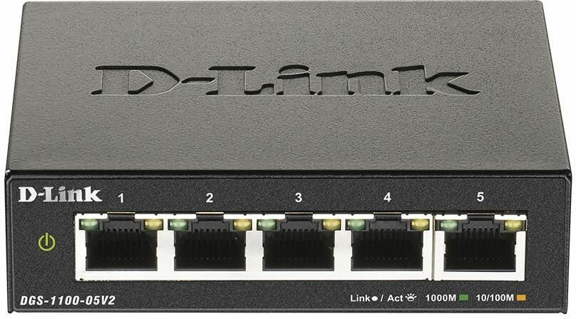 Коммутатор D-Link DGS-1100-05V2/A1A черный