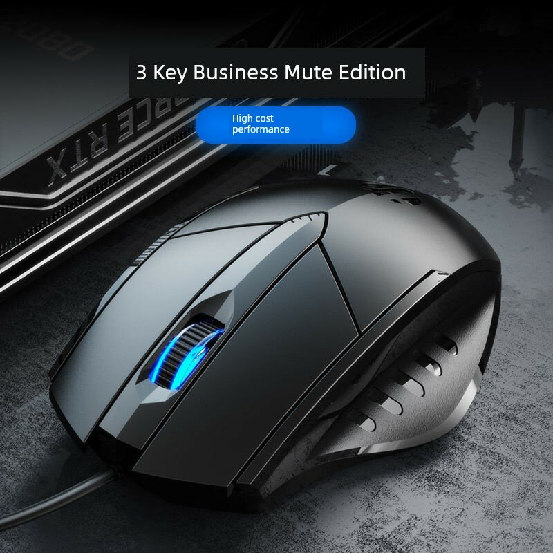 Черная беспроводная игровая мышь Inphic PW1 тихая с фиксированной точностью 3 кнопки без подсветки для игр в жанре FPS