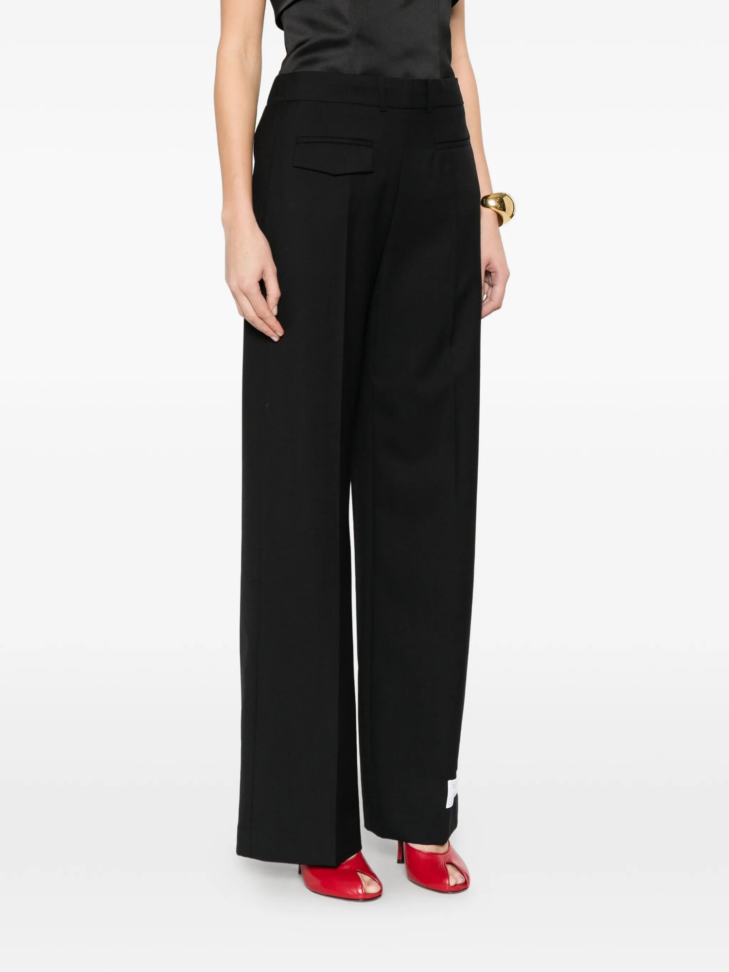 Брюки Erika Cavallini Welt-pockets trousers, размер 40, black/black — фото 1