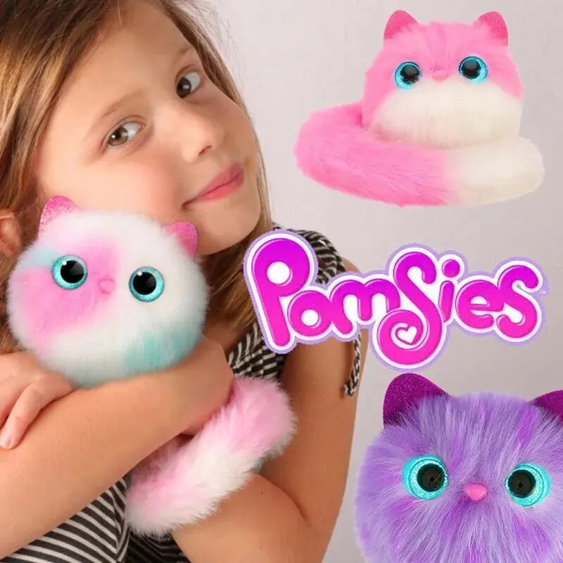 Интерактивная Игрушка My Fuzzy Friends Pomsies Котенок Помсис Пинки. Пурпурный, 1 шт.