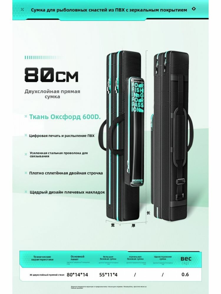 <600D односторонняя сумка> 80CM двойной слой прямая синяя