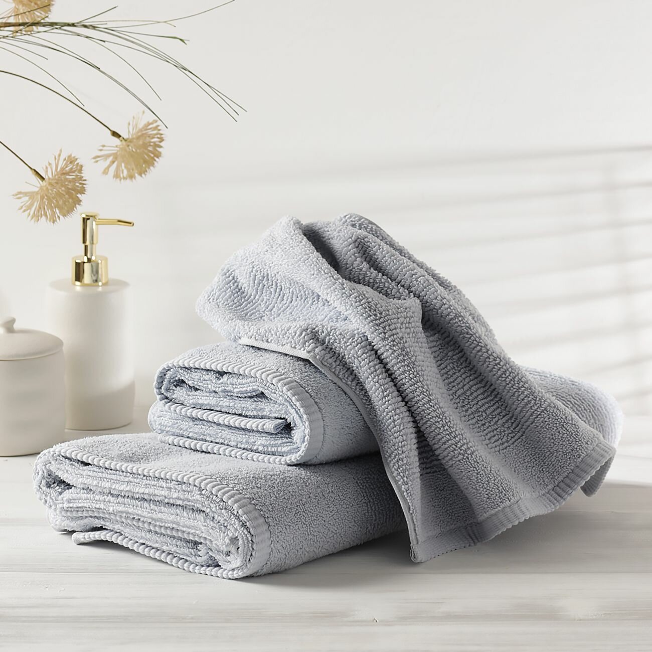 Полотенце, 50х90 см, хлопок, голубое, Terry cotton, Kuchenland