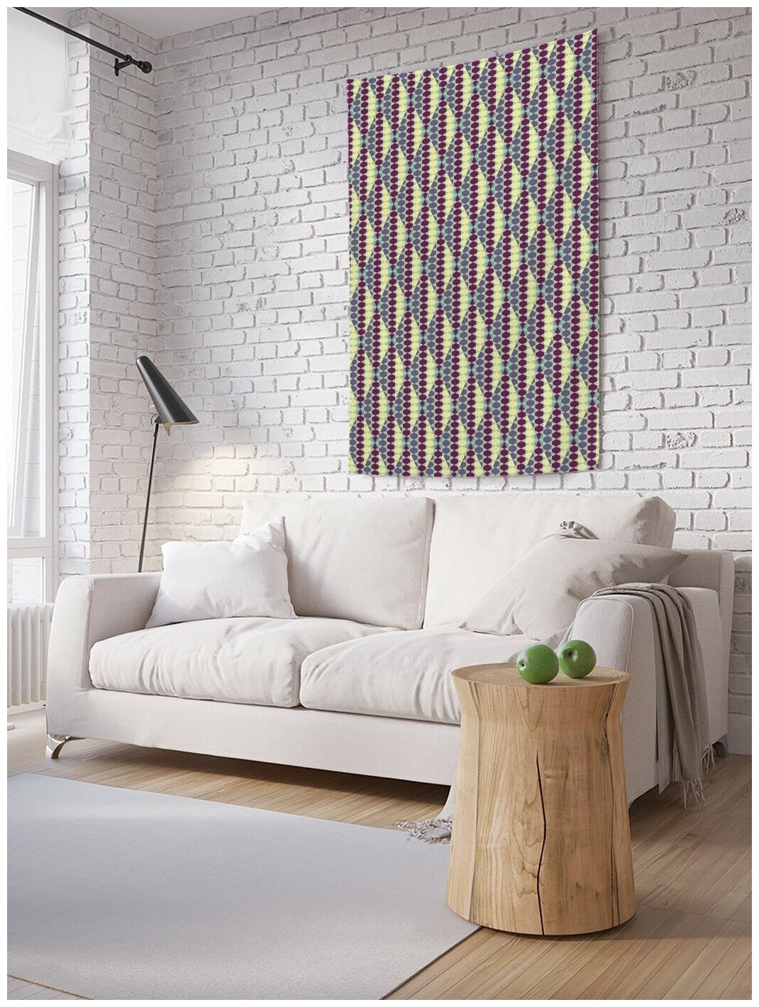 Фотопанно на стену вертикальный из ткани постер 100х150 "Овальные волны", JoyArty