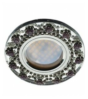 Ecola DL1660 MR16 GU5.3 светильник Стекло Круг со стразами хром зеркало/Хром 28x93 FW16RNECB