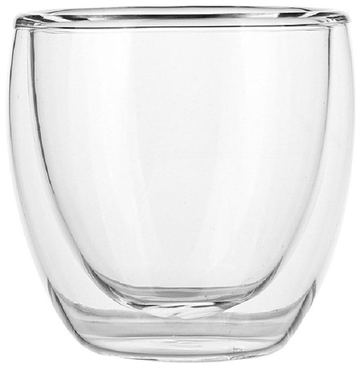 Стакан Prohotel с двойными стенками 250мл, 80х80х90мм, термостойкое стекло, прозрачный