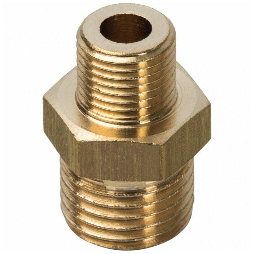 Ниппель переходной резьбовой НР 1/4" x 1/8" латунь STOUT