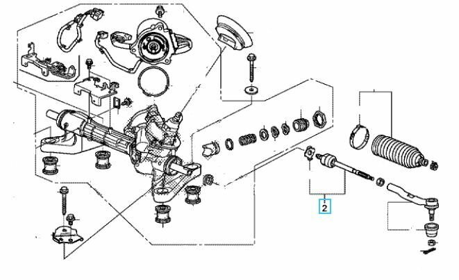 Рулевая тяга для автомобиля Honda; Артикул Honda: 53010T0AA01 (Оригинал)