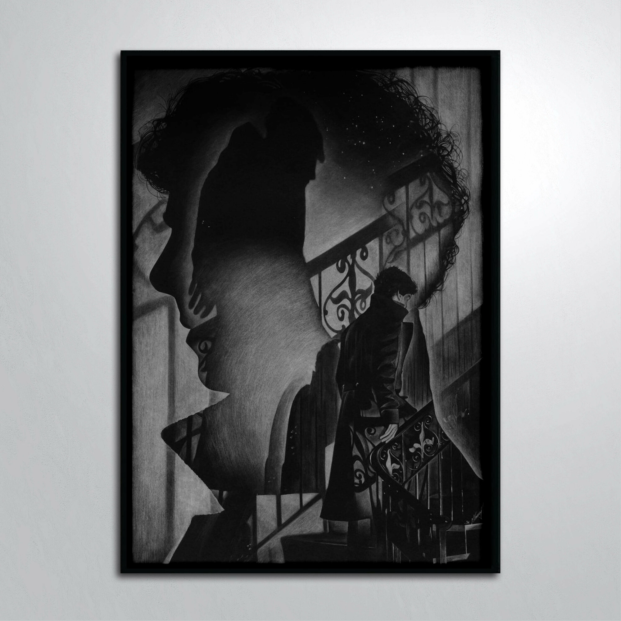 Постер без рамы/Сериал Шерлок Лестница и Карандаш Sherlock (А2/420х594)