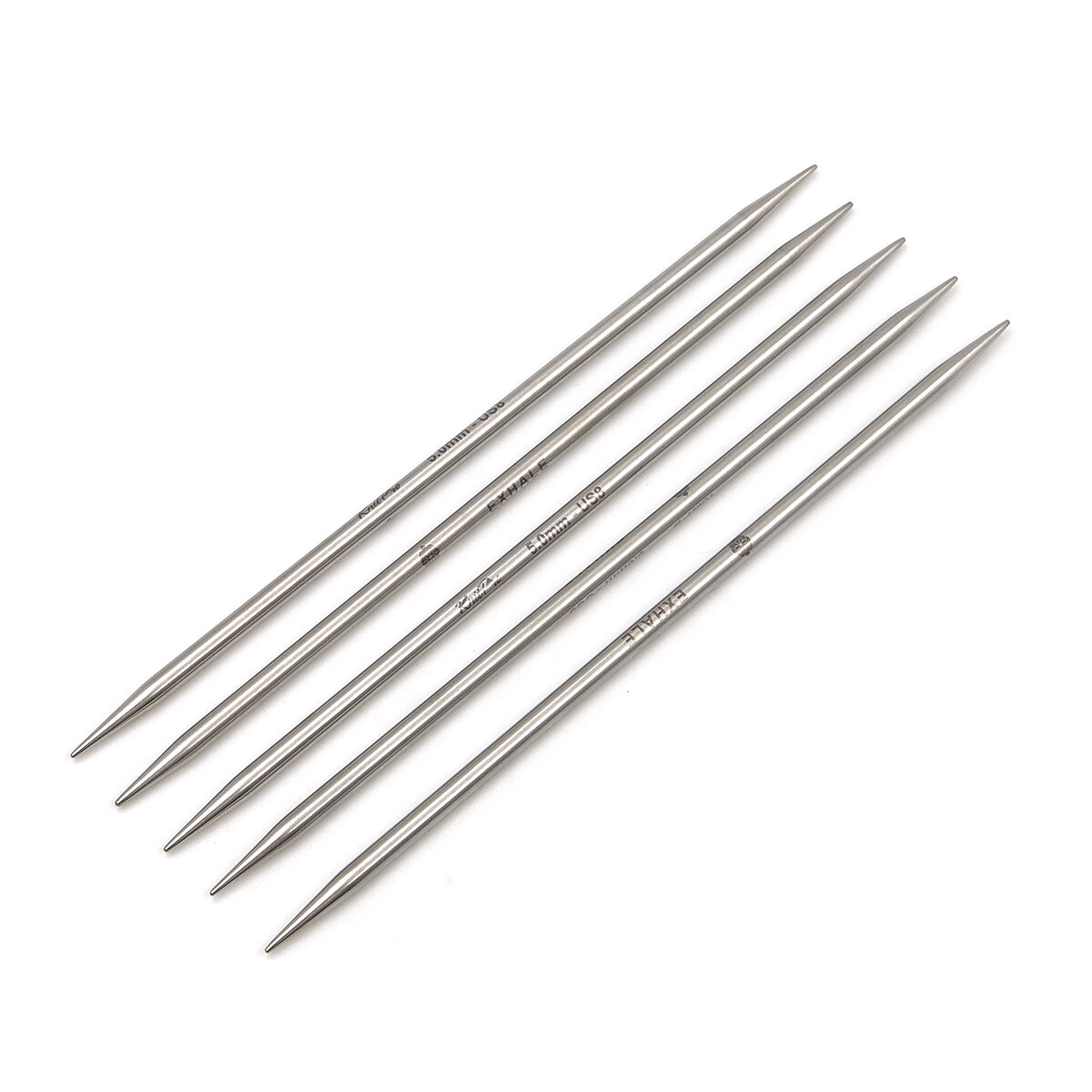 Спицы носочные Mindful 5 мм/20 см, нержавеющая сталь, серебристые, 5 шт, KnitPro