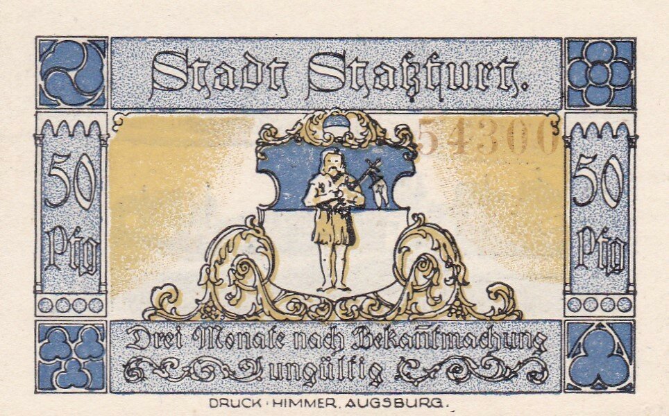Германия (Веймарская Республика) Штасфурт 50 пфеннигов 1921 г. (№1)