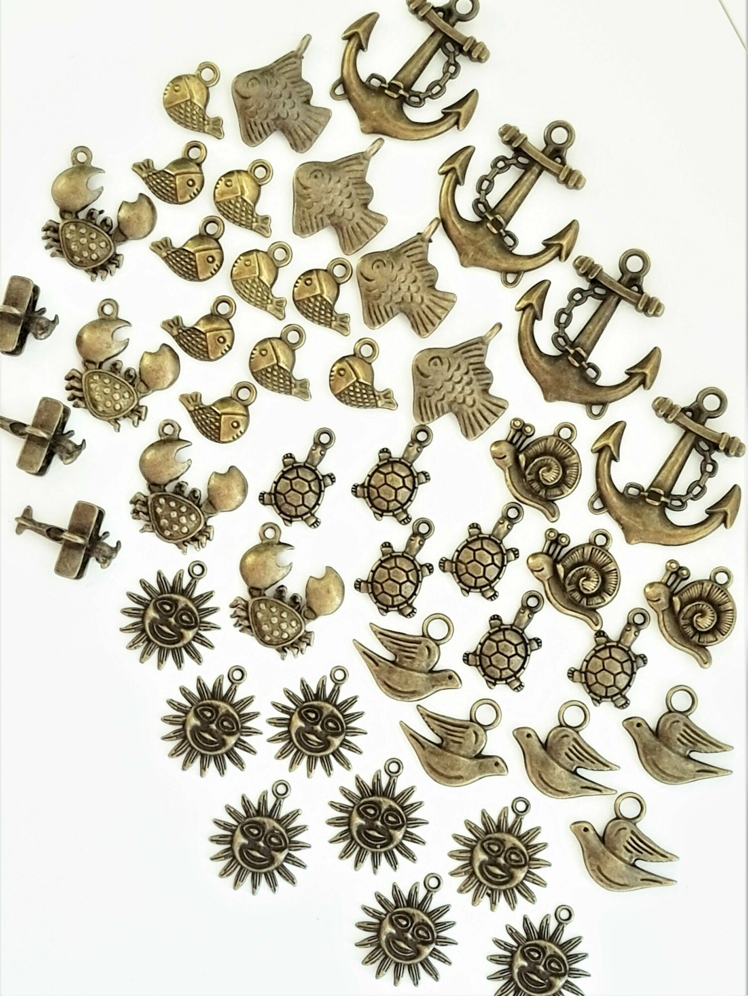 Подвески: Море. 47шт. Бронза.