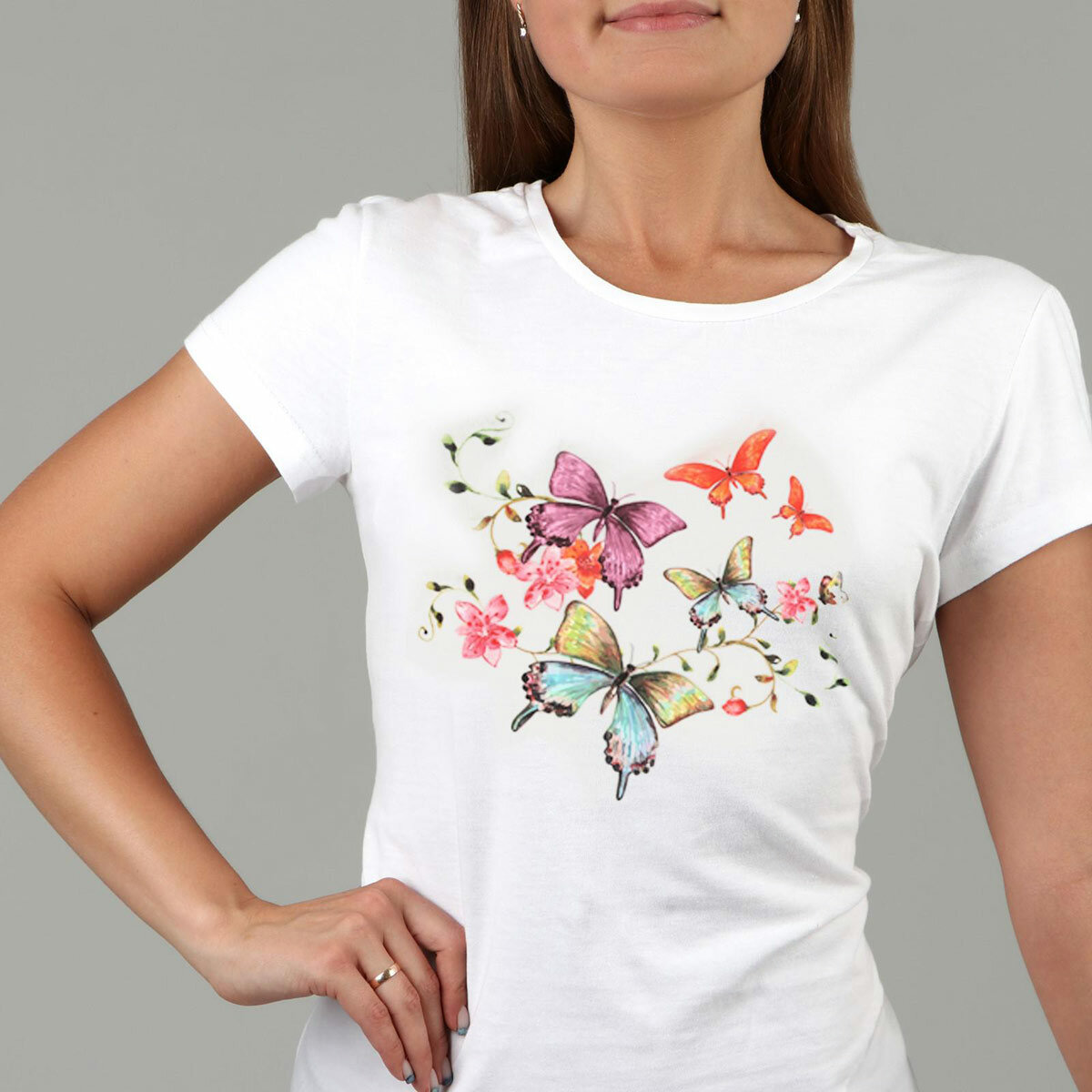 Термотрансфер для одежды Арт Узор Бабочки, 4448285, 18*20 см, 5 шт