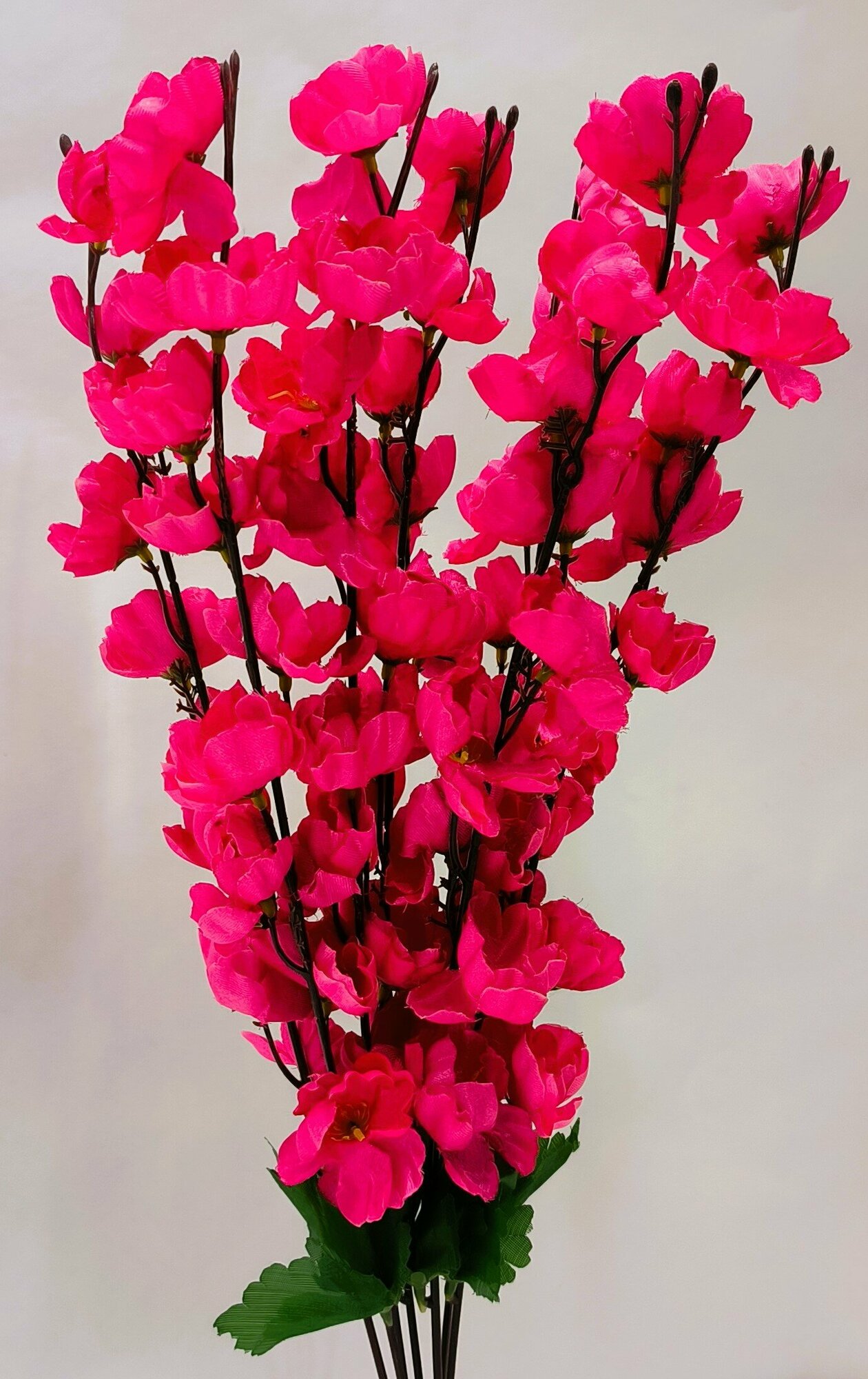 Цветок искусственный. "Ветка Сакура". Высота 55см. 7 стеблей. Цвет малиновый
