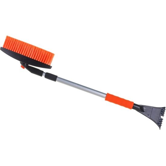 Щетка для очистки снега Автостоп AB-2212 телескопическая, поворотная, со скребком и мягкой ручкой, 77-113см