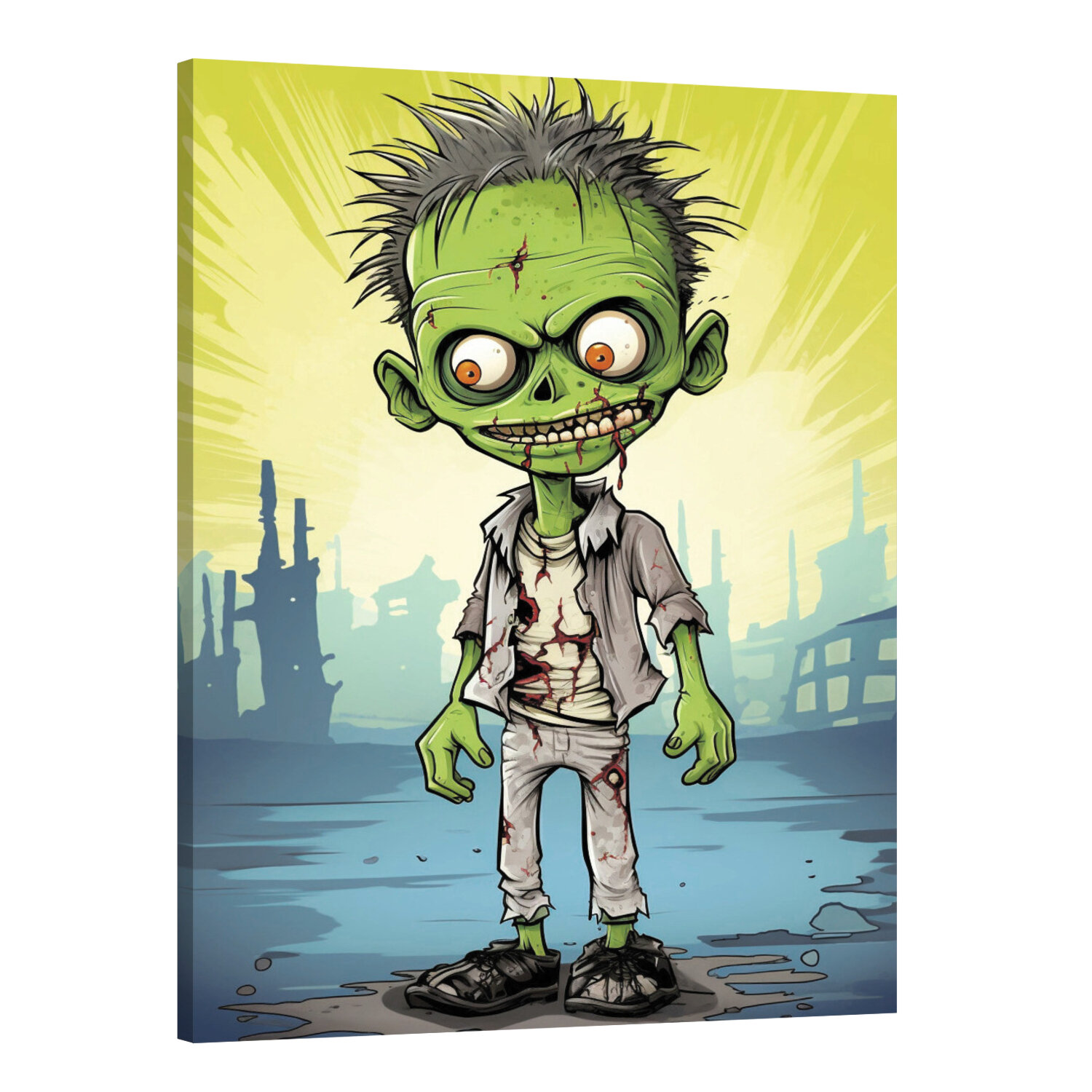 Интерьерная картина 50х70 "Хэллоуинский костюм зомби"