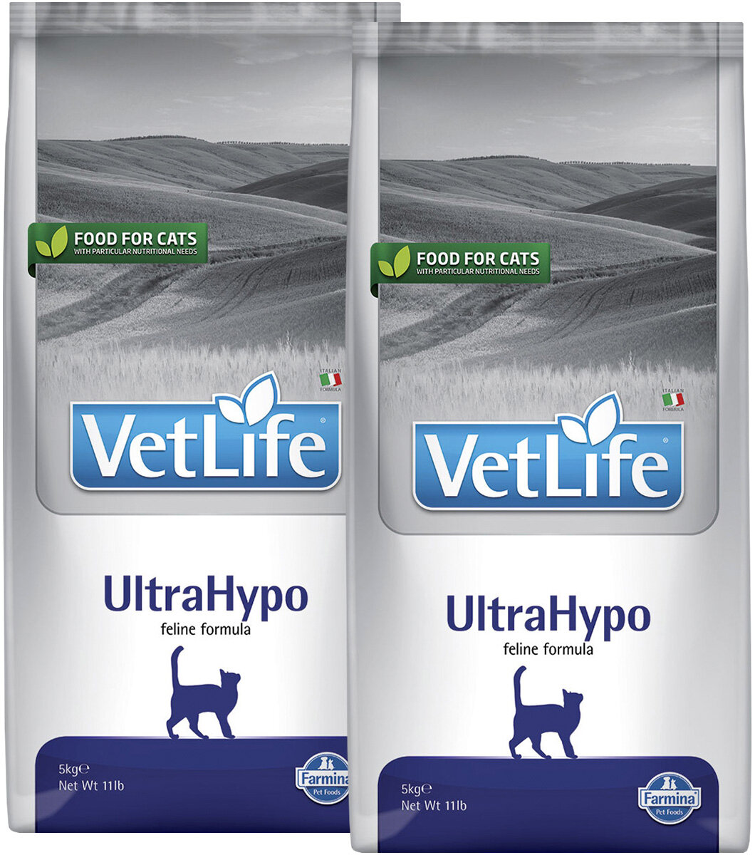 FARMINA VET LIFE FELINE ULTRAHYPO для взрослых кошек при пищевой аллергии (2 + 2 кг)