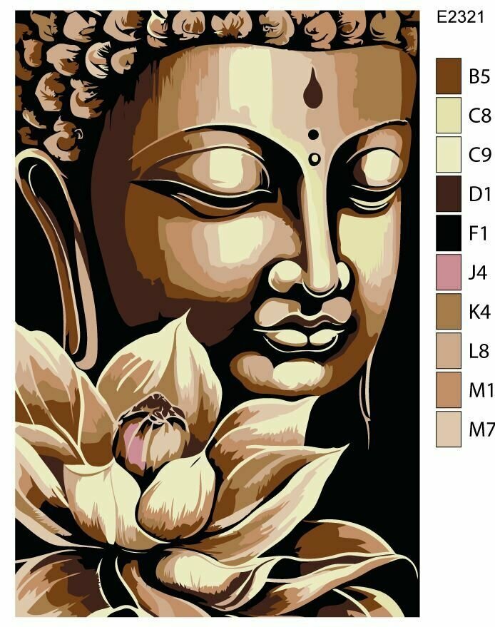 Детская картина по номерам E2321 "Будда и золотой Лотос" 20x30