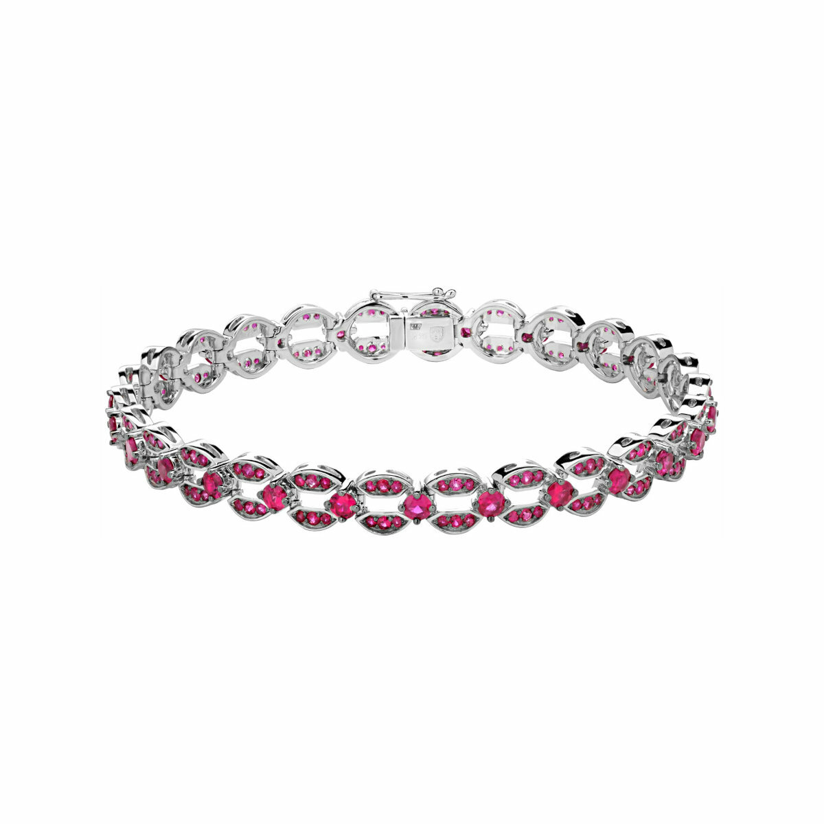 Браслет, белое золото, 585 проба, рубин