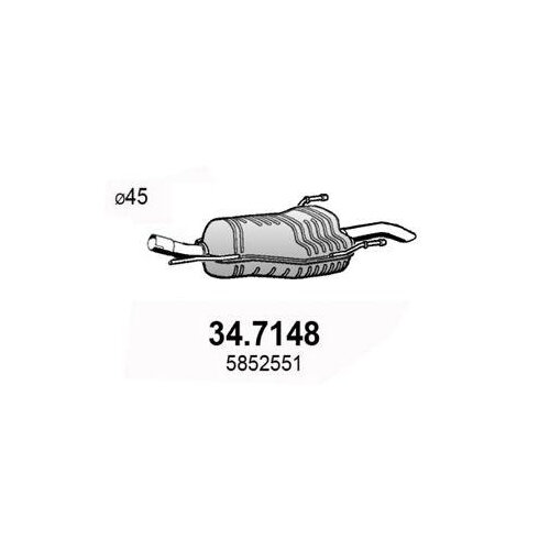 Глушитель выхлопных газов конечный, ASSO 34.7148 (1 шт.)