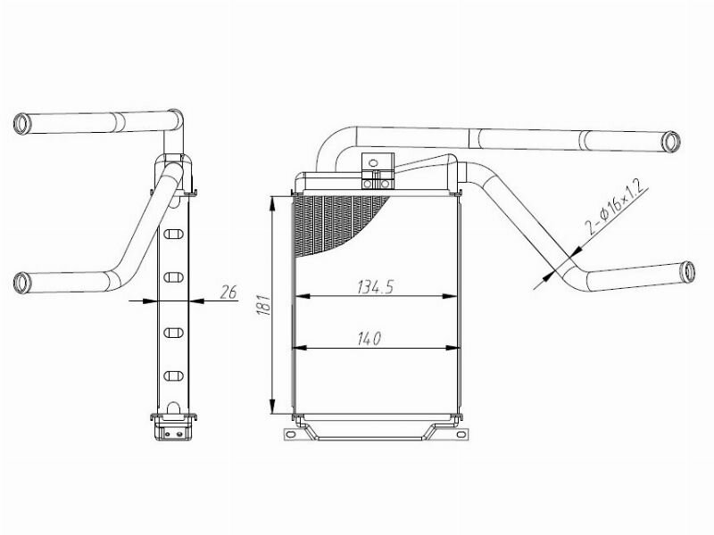 ST-DW25-395-A0 Радиатор отопителя салона DAEWOO NEXIA 08-