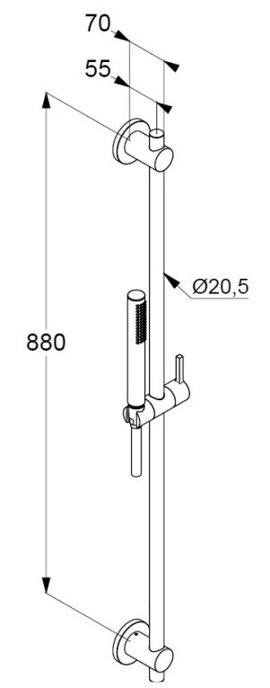 Душевой гарнитур Kludi Nova Fonte Puristic 2084039-15