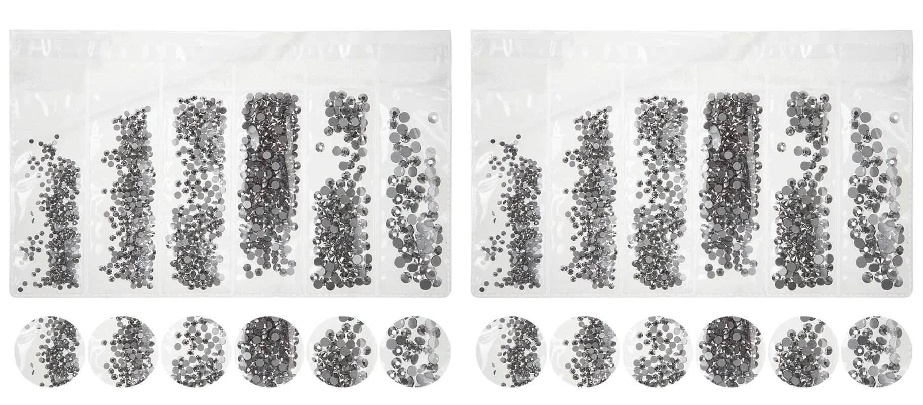 Набор страз для ногтей Nail Art, черный, 2 упаковки