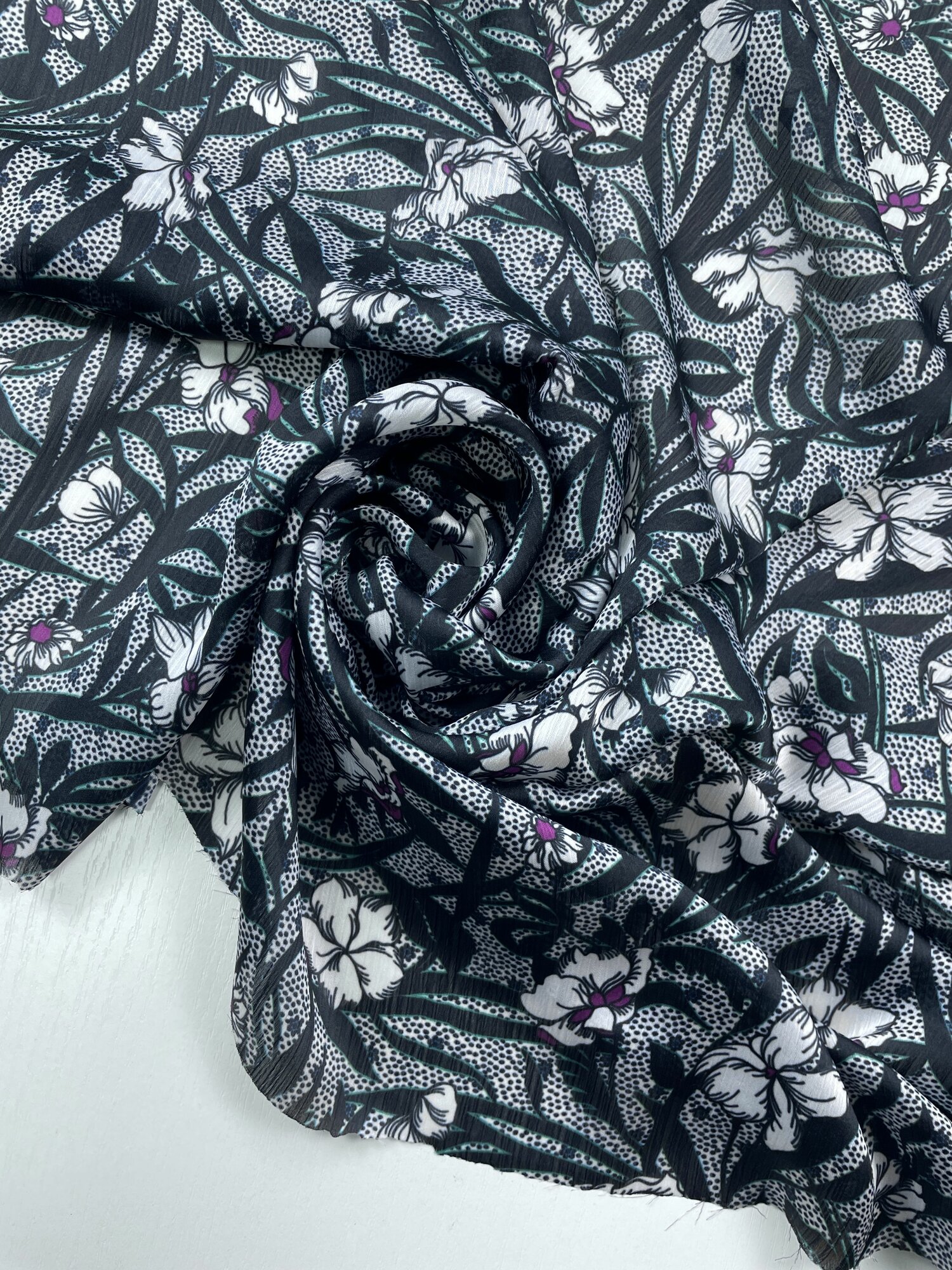 Ткань полиэстер шифон крэш