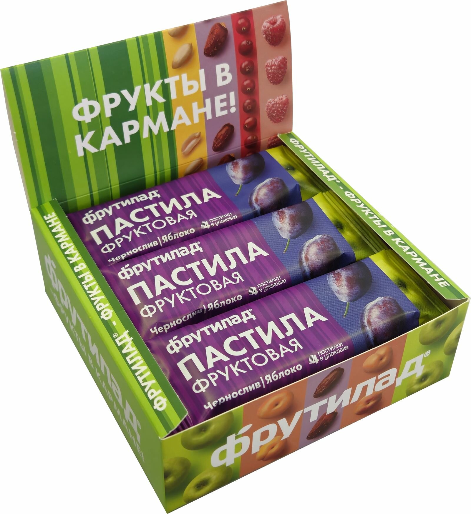 Фруктовая пастила Чернослив-Яблоко 30 грамм*12 штук.