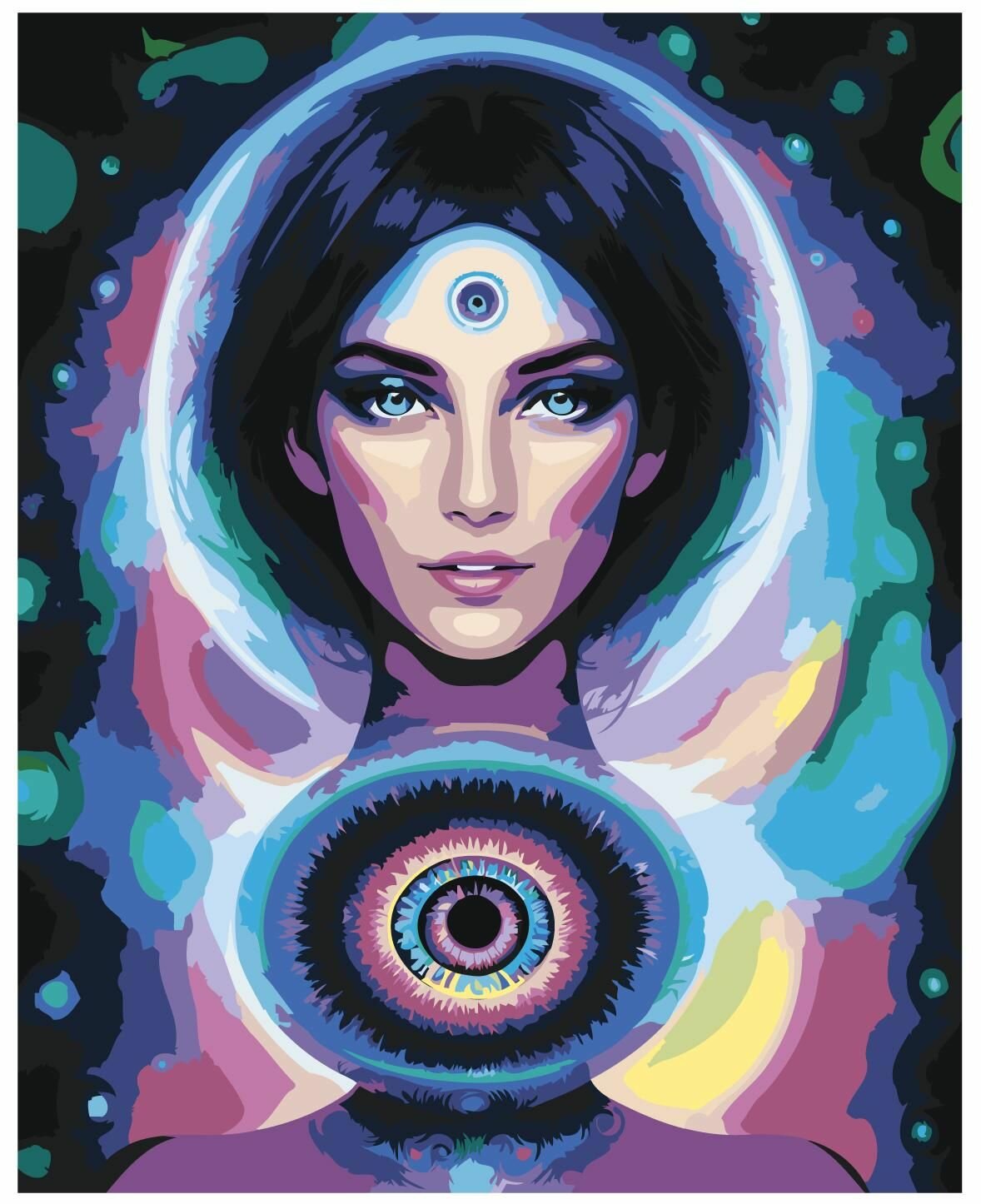 Картина по номерам,"Живопись по номерам", 40 x 50, LI-377, эзотерика, третий глаз