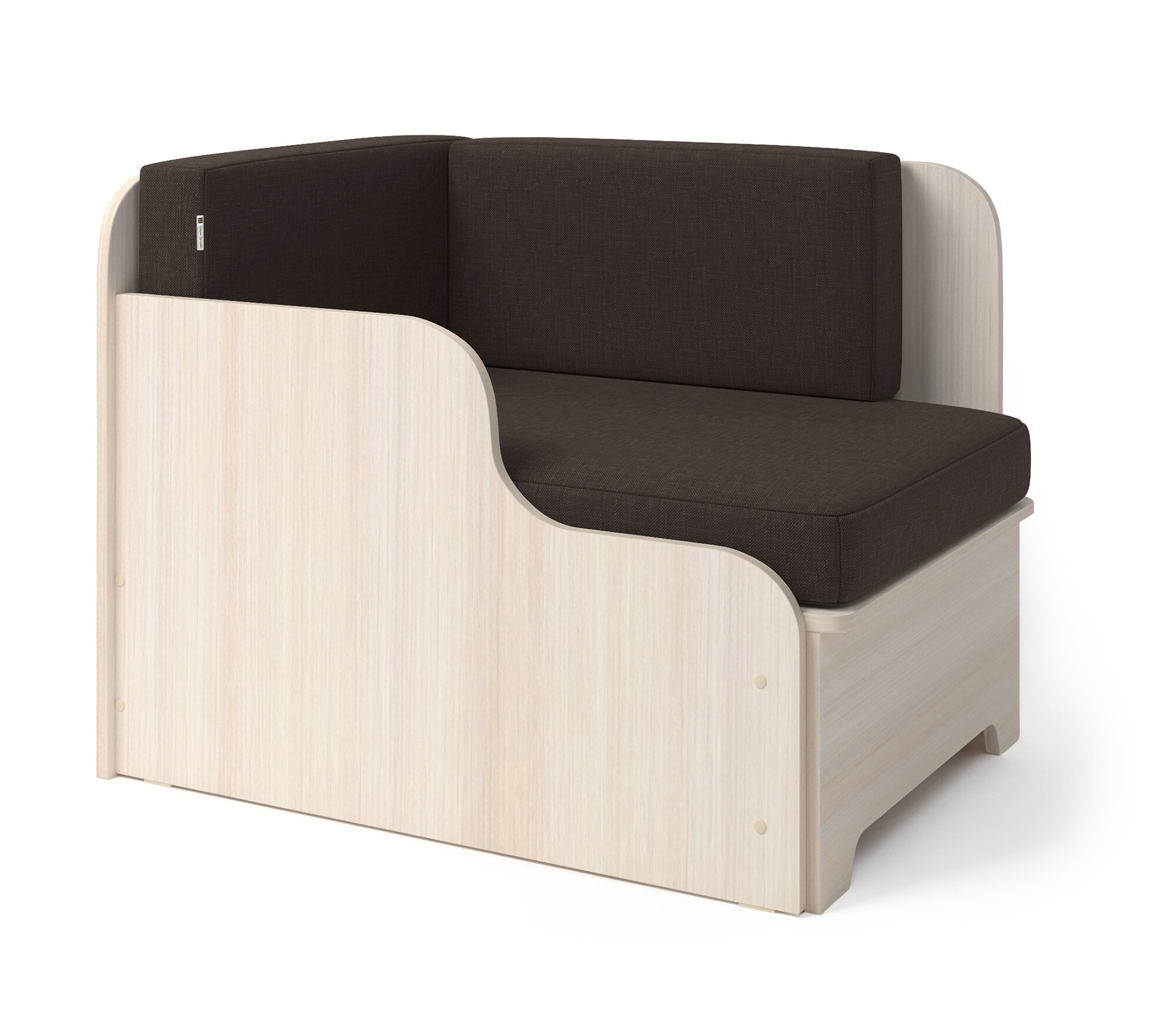 Диван кушетка Мелодия с раздвижным спальным местом и ящиком левый шоколад