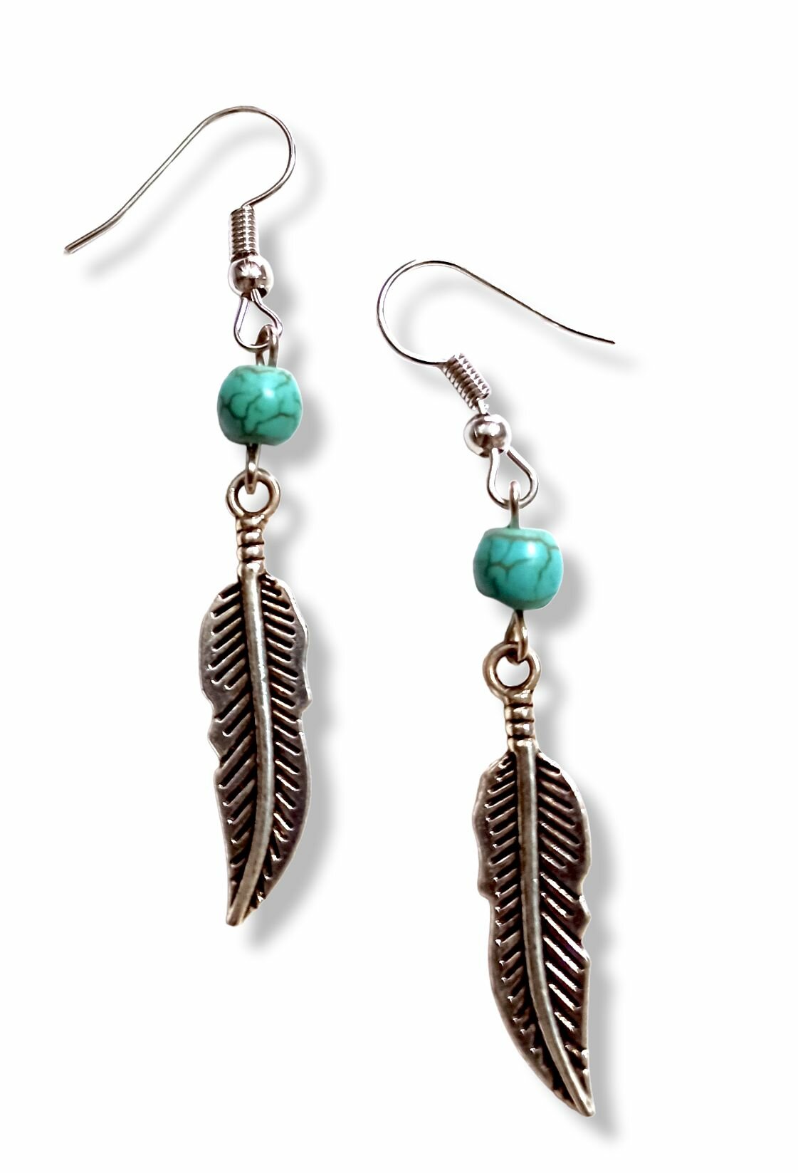 Серьги, искусственный камень, бирюза