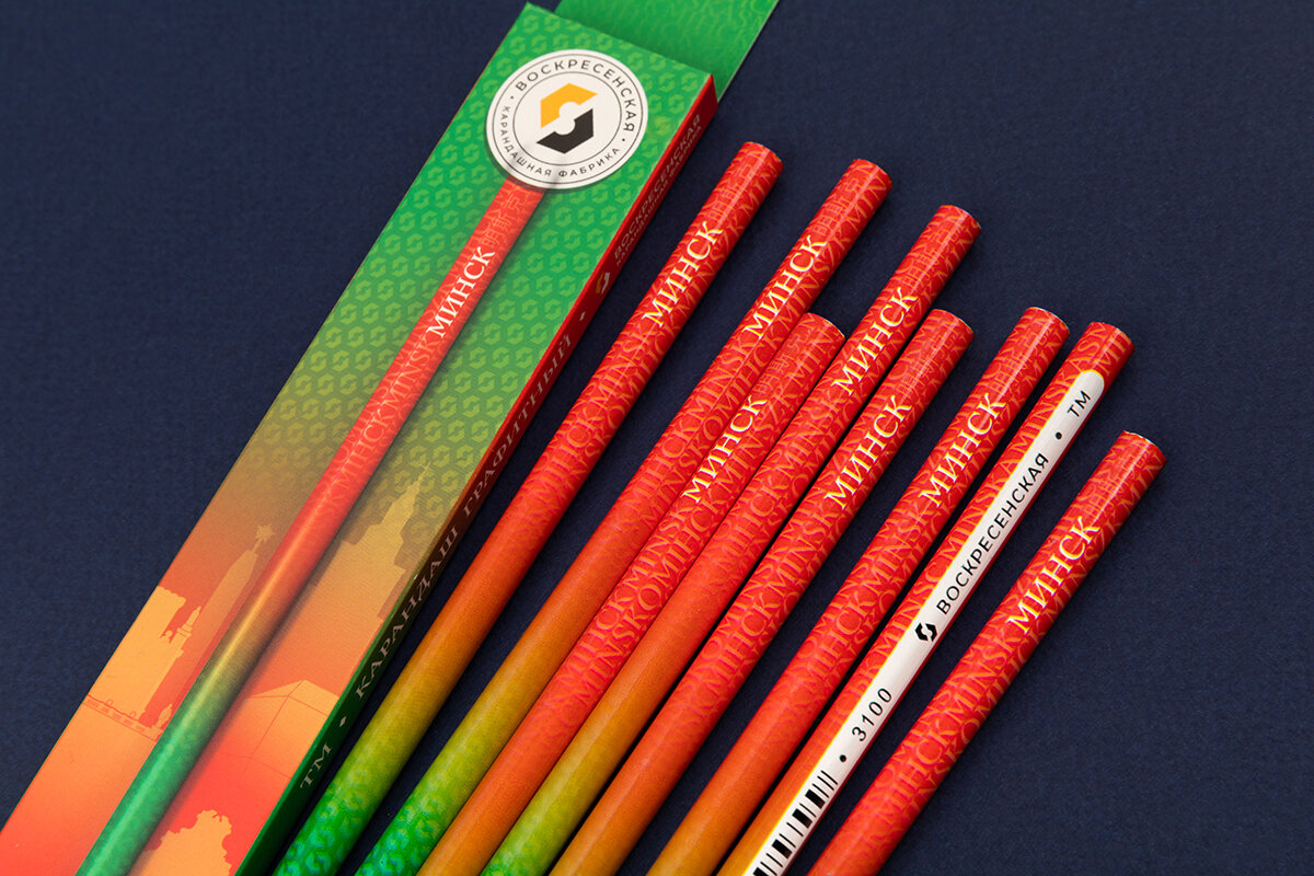 Карандаш 4 шт. графитный заточенный ВКФ "Мой любимый город" ТМ (HB) Минск