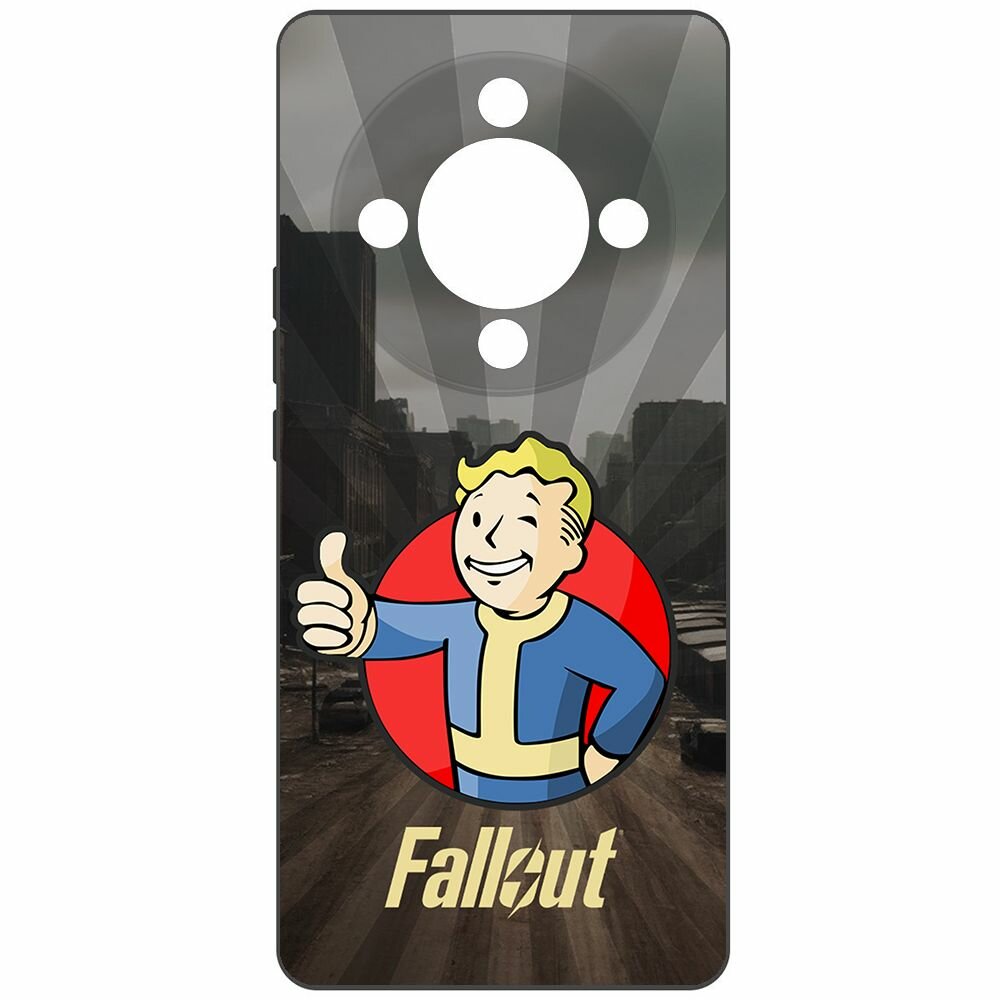 Чехол-накладка Krutoff Soft Case Фоллаут (Fallout) - Волт-бой для Honor X9b черный