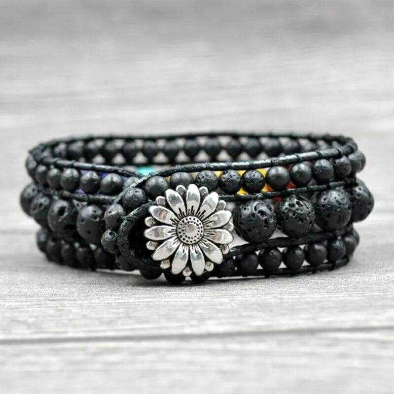 Плетеный браслет, вулканическая лава